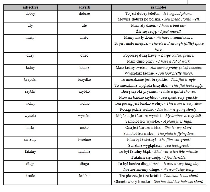 DUŻY CZY DUŻO? - POLISH ADJECTIVES AND ADVERBS